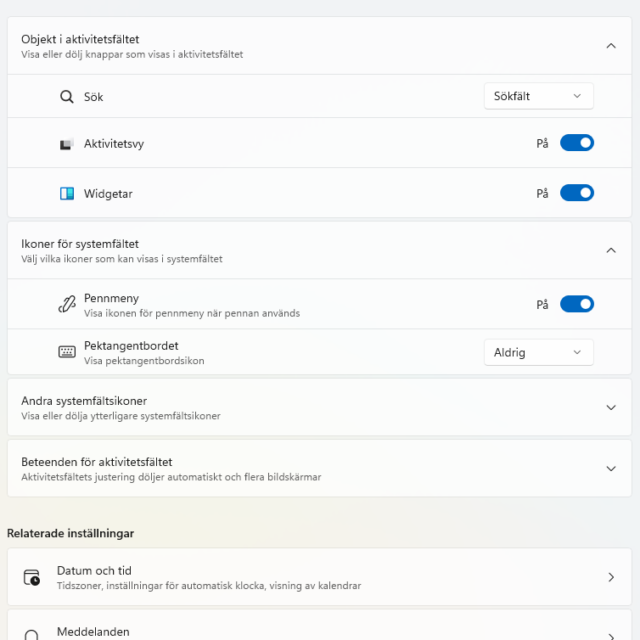 Ändra och Anpassa aktivitetsfältet i Windows 11 - Teknik i Hemmet